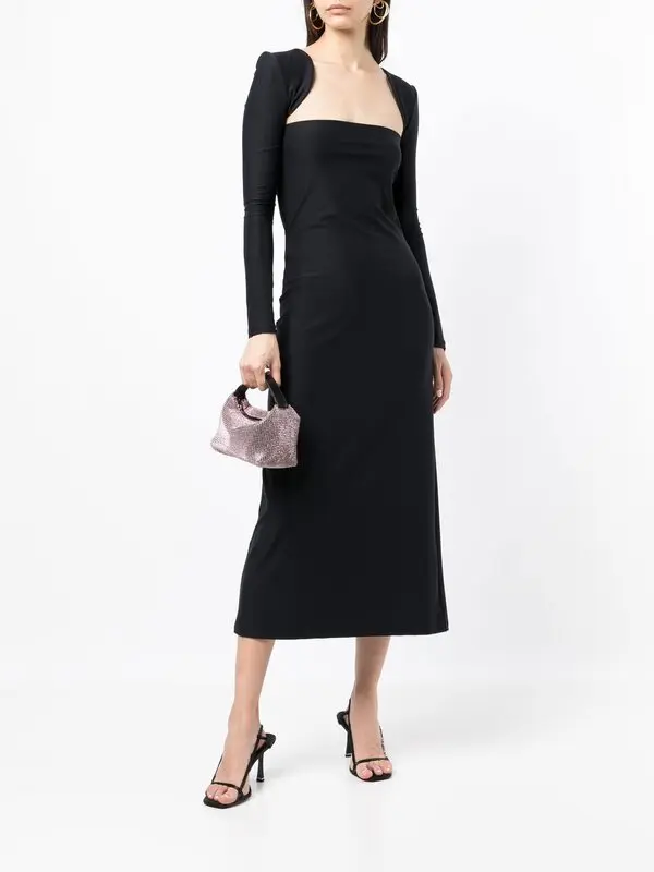 Rokh Square-neck Midi Dress