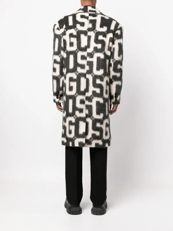 Gcds Monogram-print Single-breasted Coat