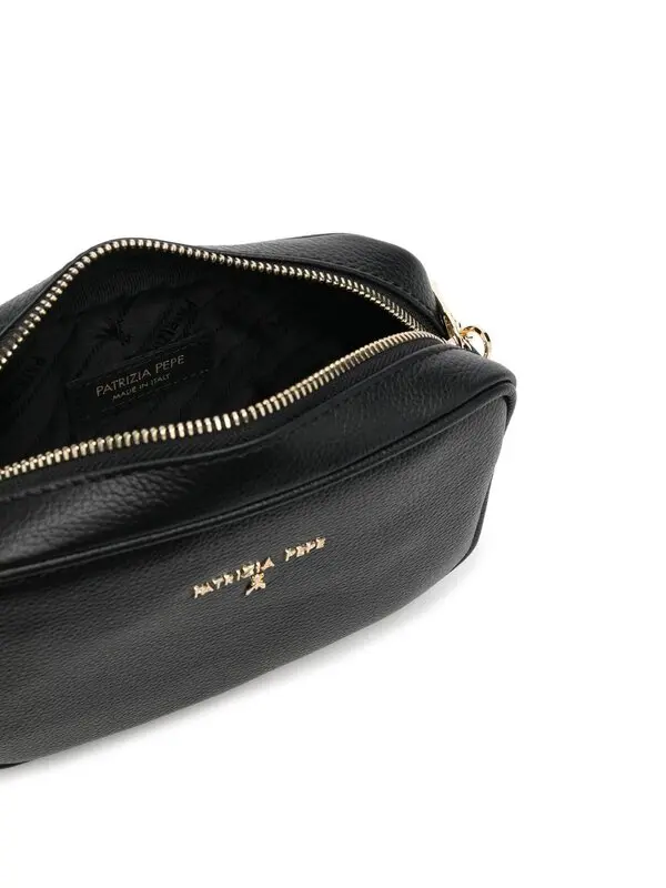 Patrizia Pepe Leather Crossbody Bag - Black