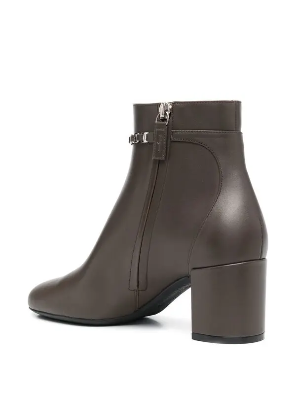 FERRAGAMO Chain-link Leather Ankle Boots