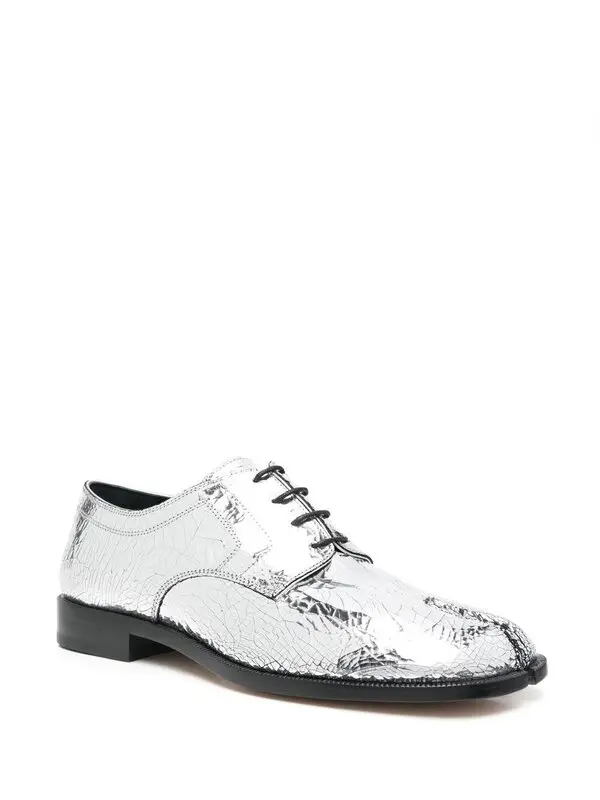 MAISON MARGIELA Tabi Broken Mirror Lace-up Shoes - Silver
