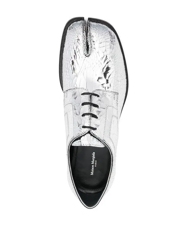 MAISON MARGIELA Tabi Broken Mirror Lace-up Shoes - Silver