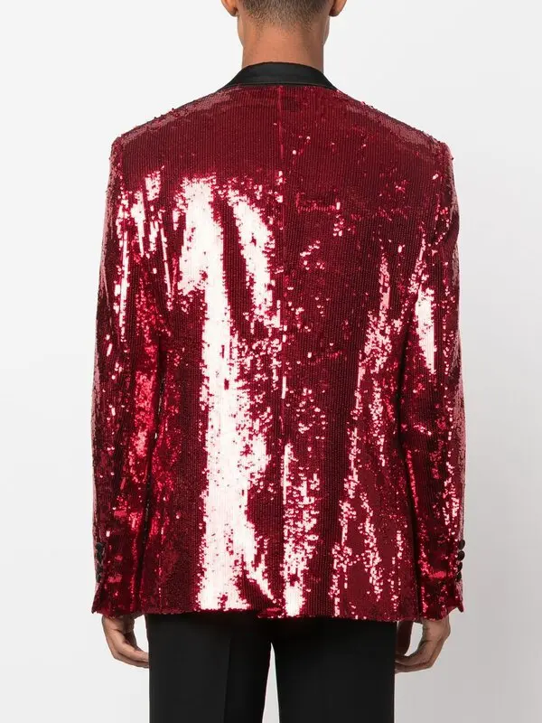 Philipp Plein Sequin Single-breasted Blazer - Red