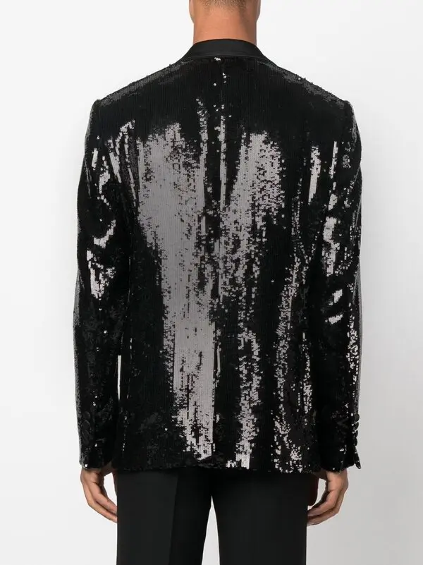Philipp Plein Sequin Single-breasted Blazer - Black