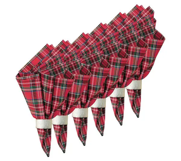 C&F HOME Red Plaid Napkin Set Of 6 - One-color