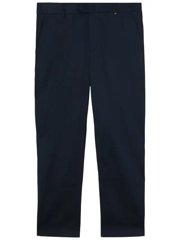 Burberry Embroidered Monogram Straight-leg Trousers - Blue