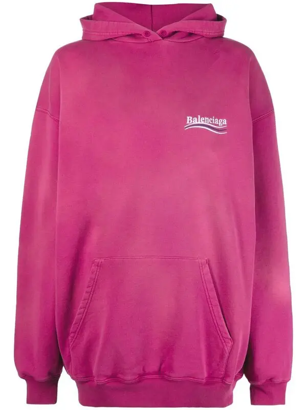 Balenciaga Embroidered Logo Hoodie - Pink