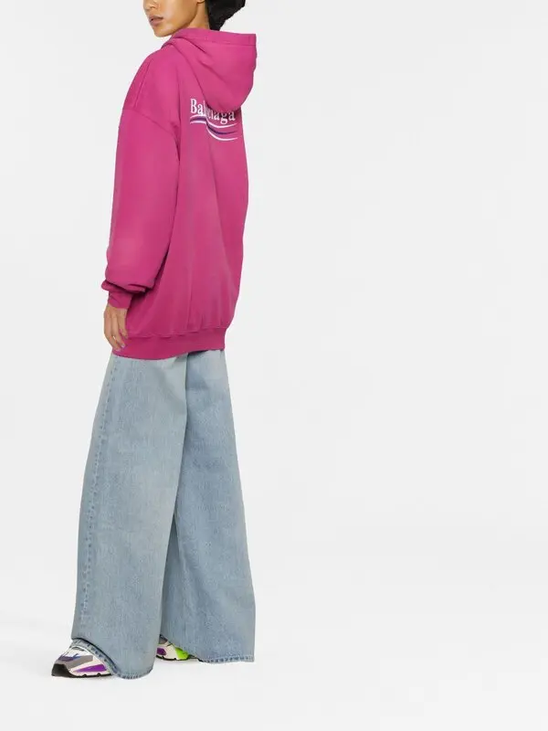 Balenciaga Embroidered Logo Hoodie - Pink