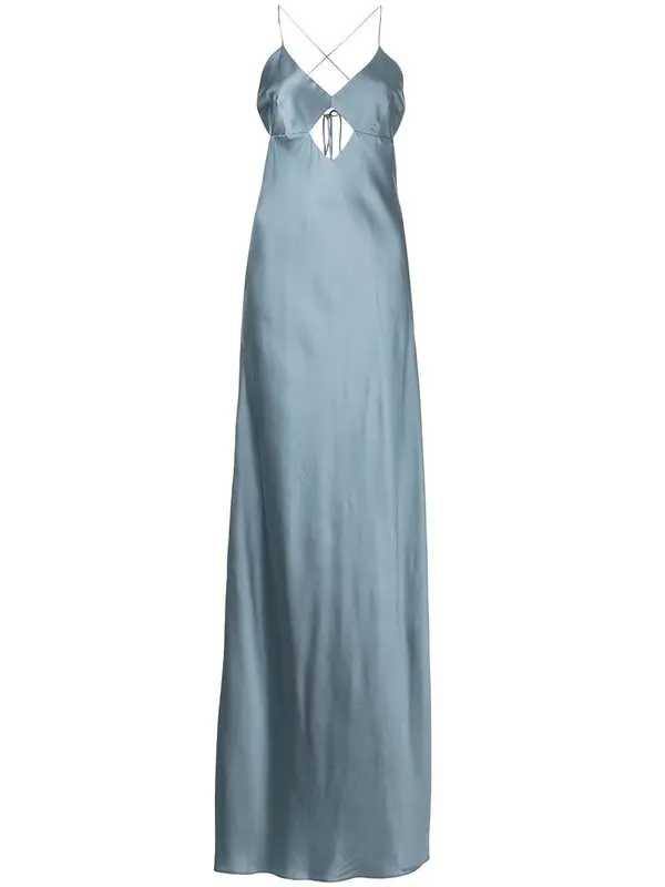 Michelle Mason Cut-out Silk Gown - Blue