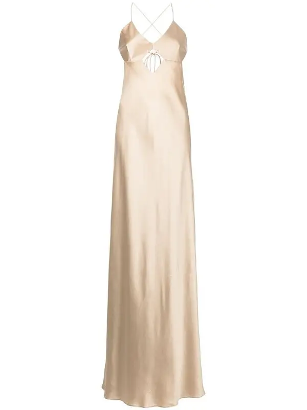 Michelle Mason Cut-out Silk Gown - Gold