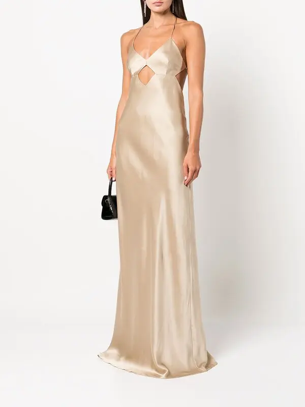 Michelle Mason Cut-out Silk Gown - Gold