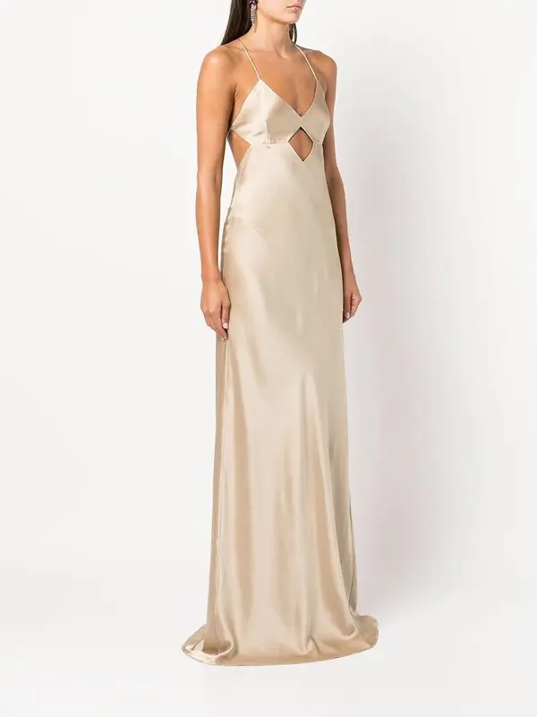 Michelle Mason Cut-out Silk Gown - Gold