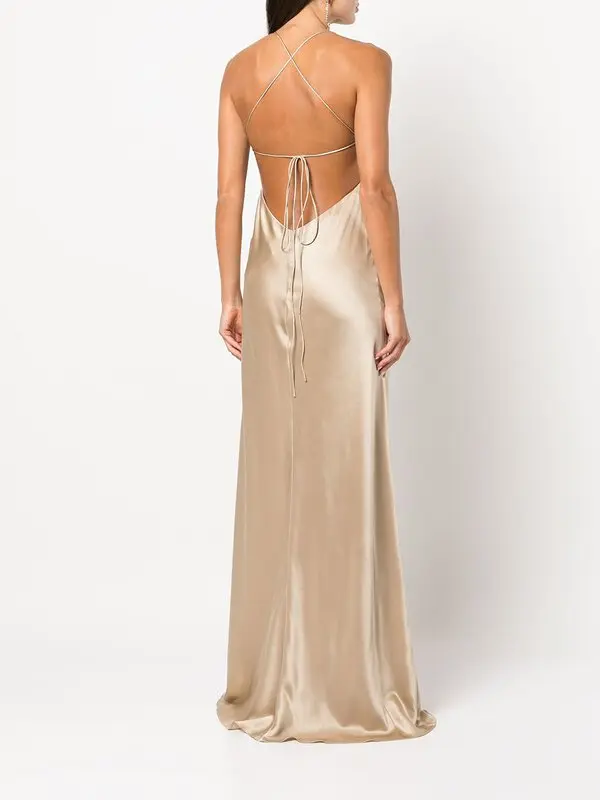 Michelle Mason Cut-out Silk Gown - Gold