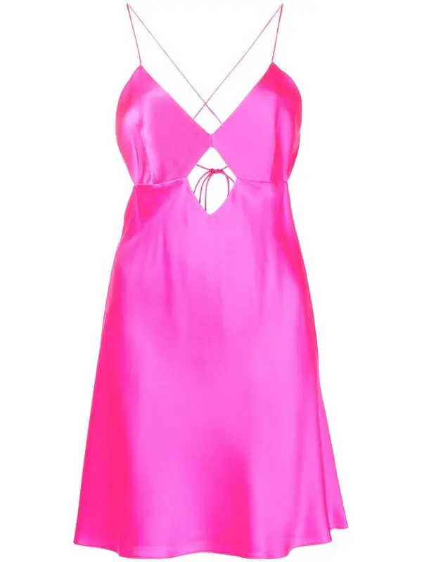 Michelle Mason Silk Cut-out Detail Mini Dress - Pink