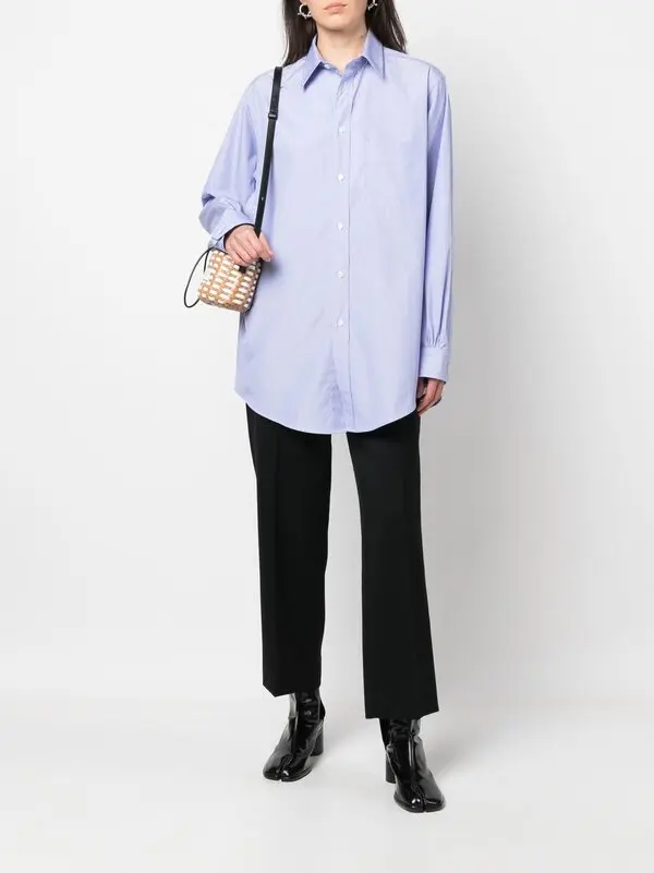 MAISON MARGIELA Long-sleeve Piqué Shirt - Blue