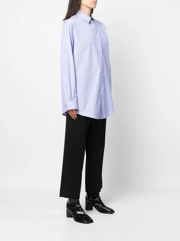 MAISON MARGIELA Long-sleeve Piqué Shirt - Blue