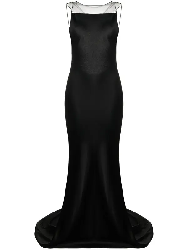 MAISON MARGIELA Satin Fishtail Gown - Black