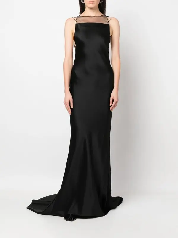 MAISON MARGIELA Satin Fishtail Gown - Black