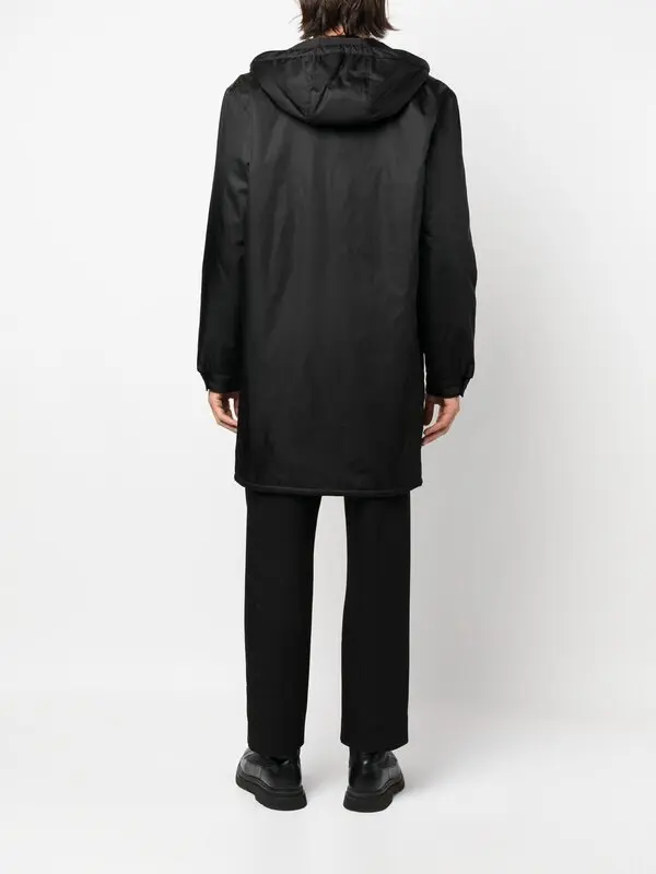 Prada Triangle-Logo Zip-Up Parka - Black | Editorialist