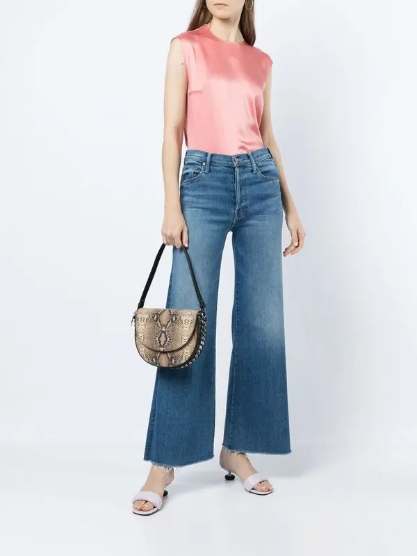 Stella McCartney Frayme Foldover-top Shoulder Bag - Brown