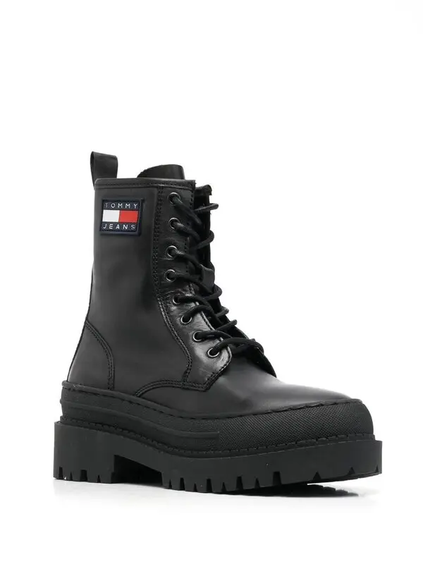 Tommy Hilfiger Logo-patch Lace-up Combat Boots