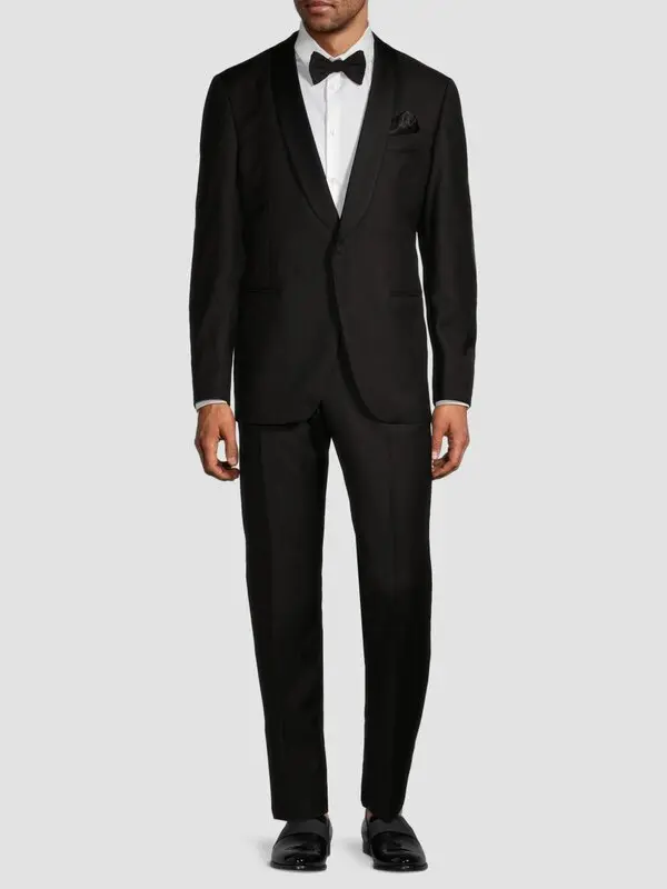 SAKS FIFTH AVENUE Collection Satin Shawl Collar Wool Tuxedo