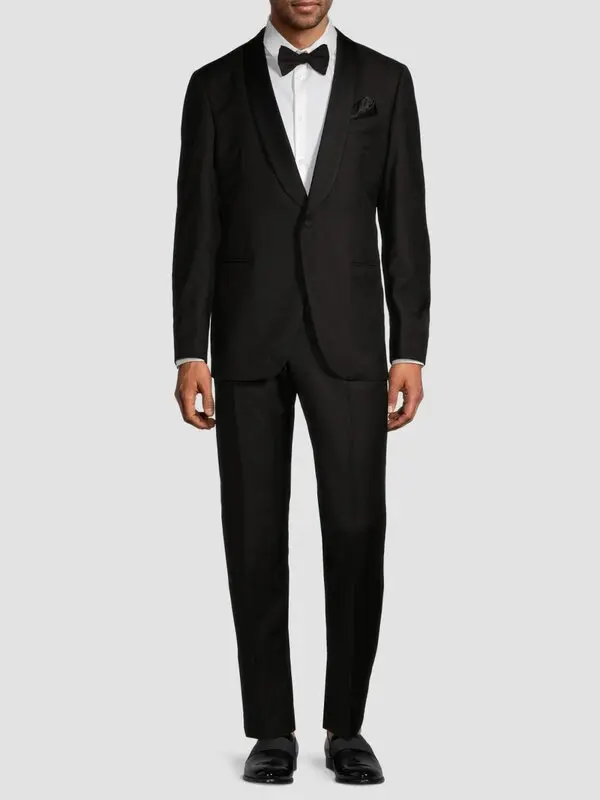 SAKS FIFTH AVENUE Collection Satin Shawl Collar Wool Tuxedo