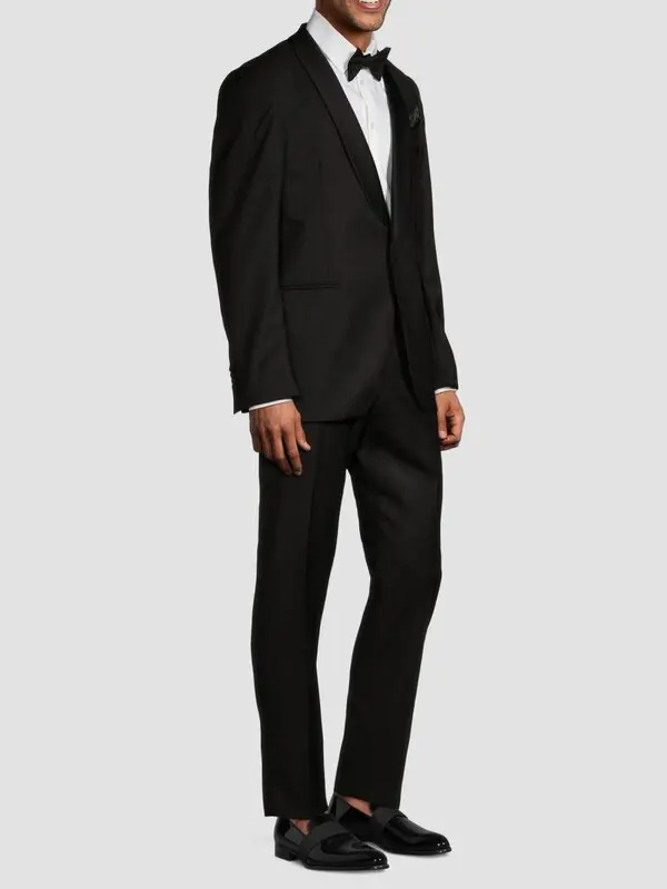 SAKS FIFTH AVENUE Collection Satin Shawl Collar Wool Tuxedo