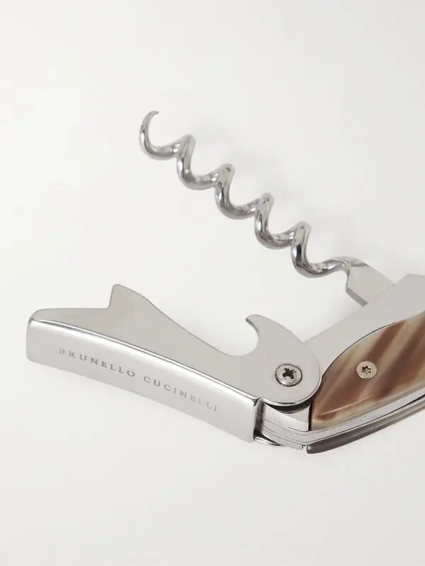 Brunello Cucinelli Stainless Steel And Horn Corkscrew