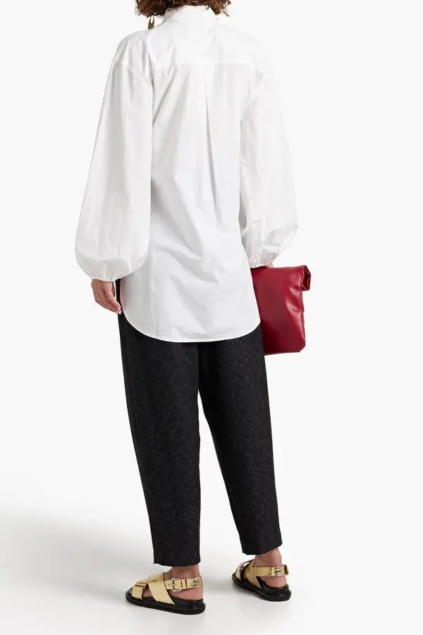 GANNI Cottonpoplin Wrap Blouse