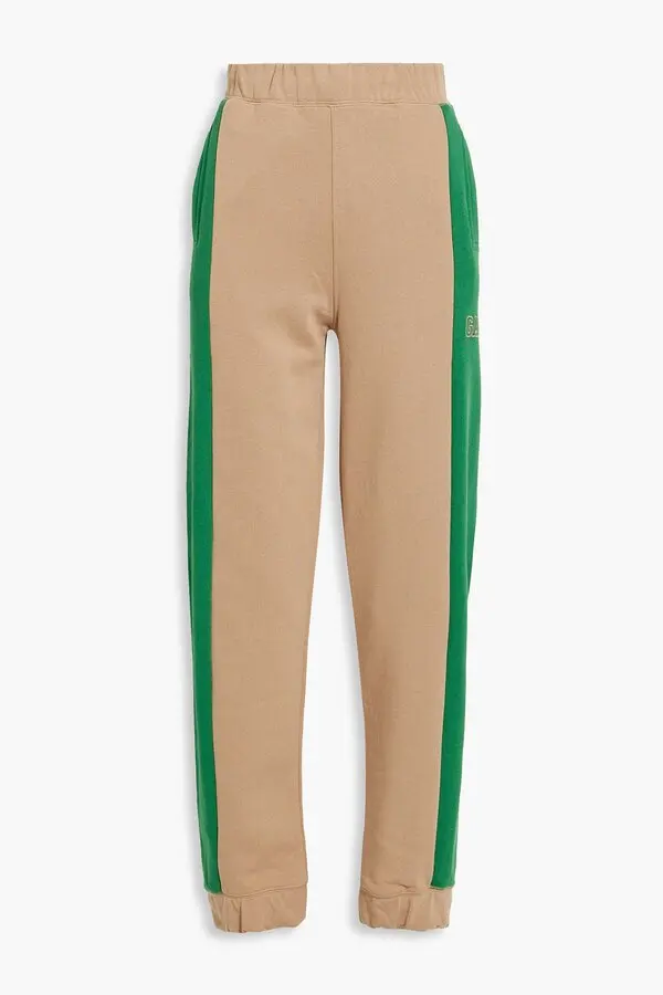 GANNI Twotone French Cottonblend Terry Track Pants - Sand