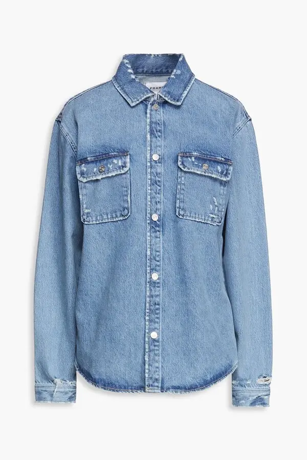 FRAME Distressed Denim Shirt