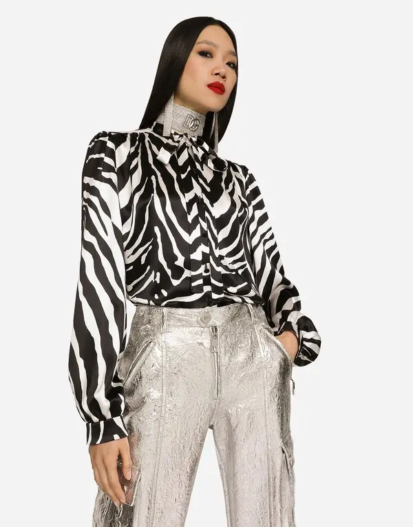 Dolce & Gabbana Tie-neck Blouse - Multicolor