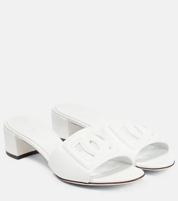 Dolce & Gabbana Dg Leather Mules - White