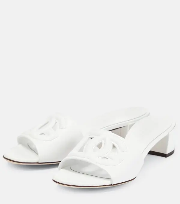 Dolce & Gabbana Dg Leather Mules - White