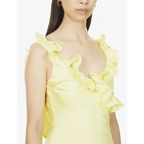 tink buttercup satin ruffle mini dress House Of CB