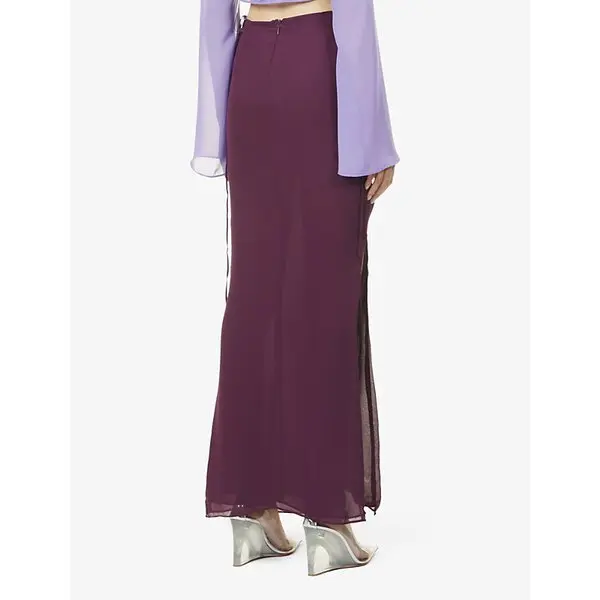 House Of Cb Amalfi Side-split Mesh Maxi Skirt