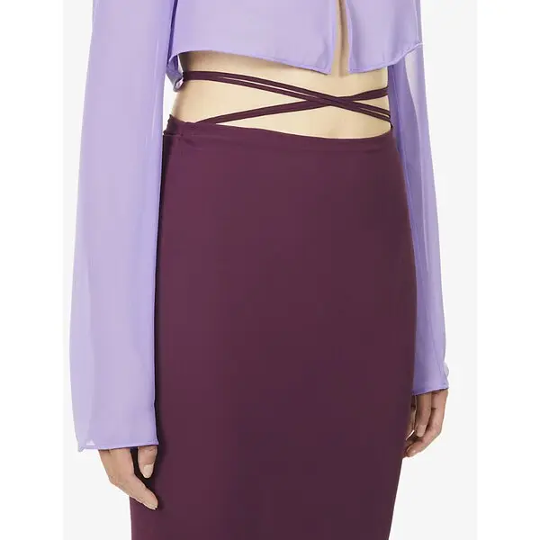 House Of Cb Amalfi Side-split Mesh Maxi Skirt