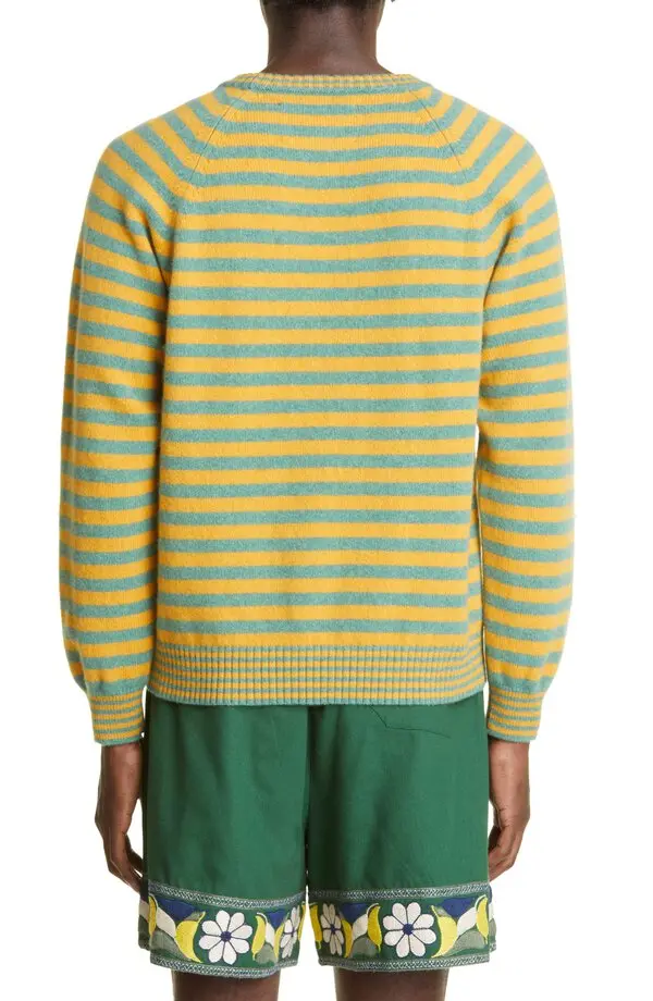 BODE Turmeric Stripe Merino Wool Sweater