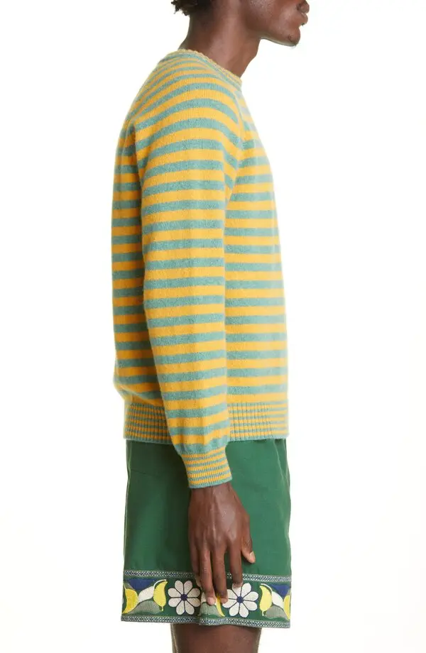 BODE Turmeric Stripe Merino Wool Sweater