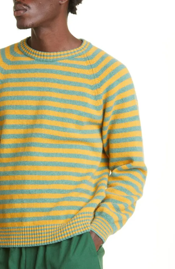 BODE Turmeric Stripe Merino Wool Sweater