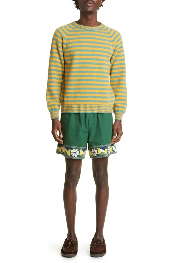BODE Turmeric Stripe Merino Wool Sweater