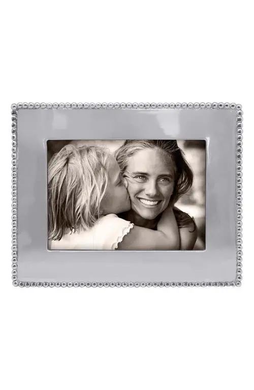 MARIPOSA Beaded Recycled Aluminum Picture Frame - Silver