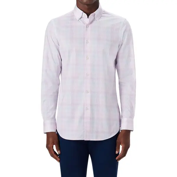 Bugatchi Ooohcotton® Plaid Button-up Shirt - Pink