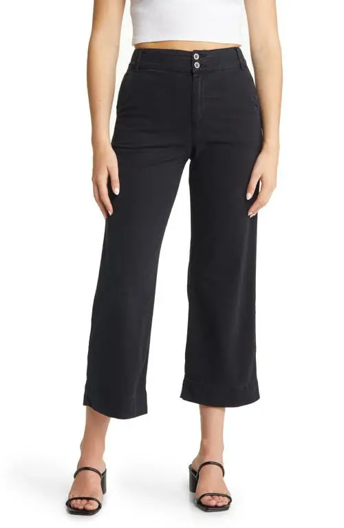 Bella Dahl Saige Wide Leg Cropped Trousers - Black