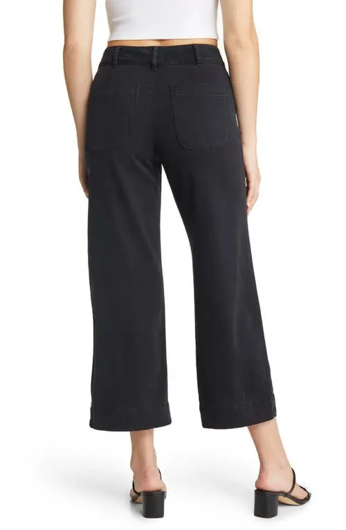 Bella Dahl Saige Wide Leg Cropped Trousers - Black