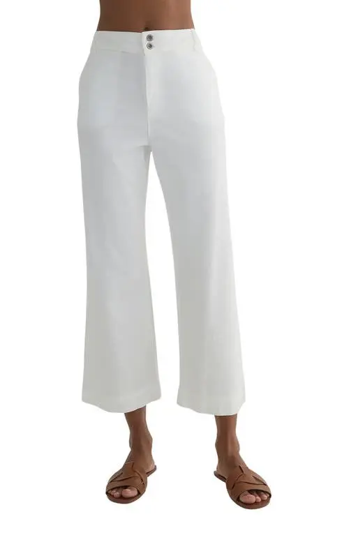 Bella Dahl Saige Wide Leg Cropped Trousers - White