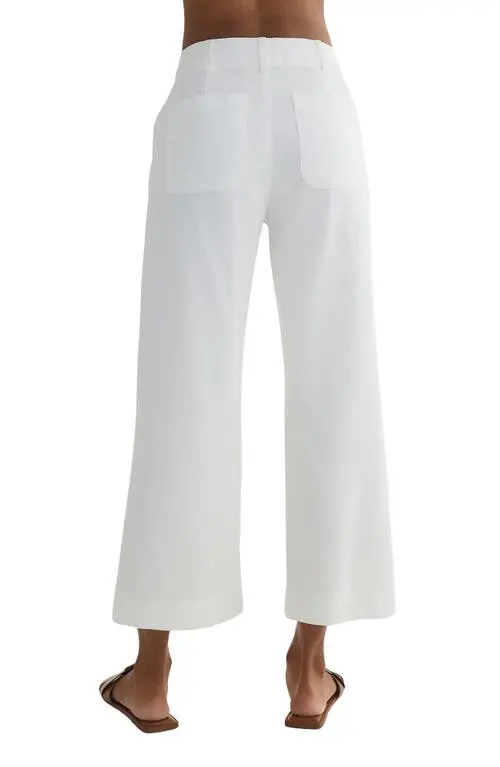 Bella Dahl Saige Wide Leg Cropped Trousers - White