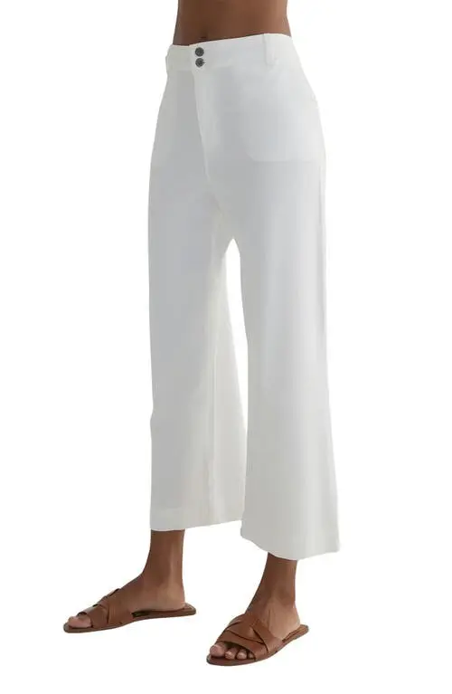 Bella Dahl Saige Wide Leg Cropped Trousers - White