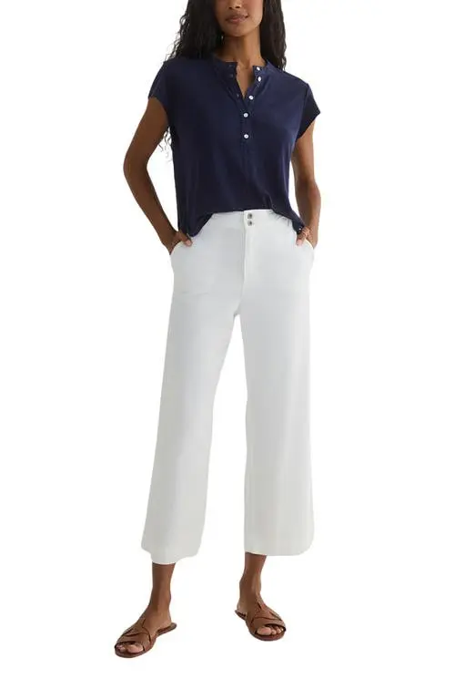 Bella Dahl Saige Wide Leg Cropped Trousers - White